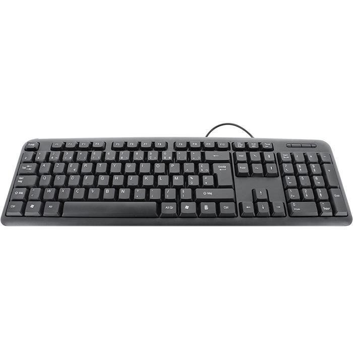 Clavier AZERTY Filaire avec Connexion Standard USB - Noir Hobby Tech ...