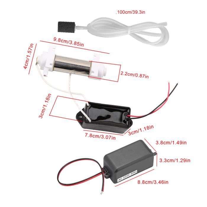 HURRISE Générateur d'ozone (220V)500mg Ozonizer Ozone Generator Tube With Accessories For Home ...