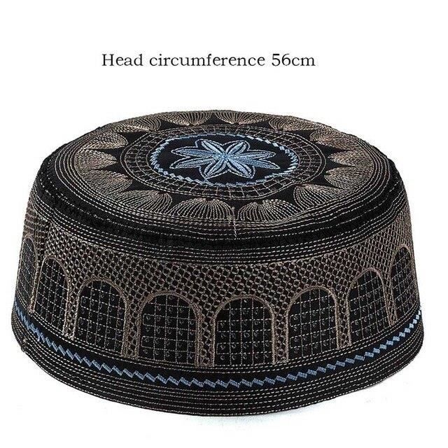 Musulman hommes prière chapeaux coton broderie casquettes arabe homme ...