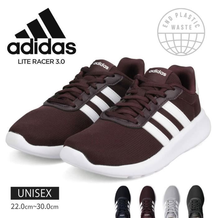 Baskets - ADIDAS - Liter Racer 3.0 - Bordeaux - Lacets - Plat BORDEAUX ...