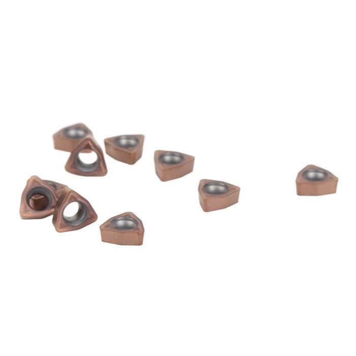 Qiilu Coupe-insertion 10 pièces tournant insérer carbure lame tour fraisage CNC ensemble d ...