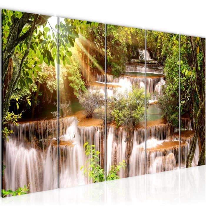 Runa art Tableau Décoration Murale Cascade 200x80 cm - 5 Panneaux Deco ...