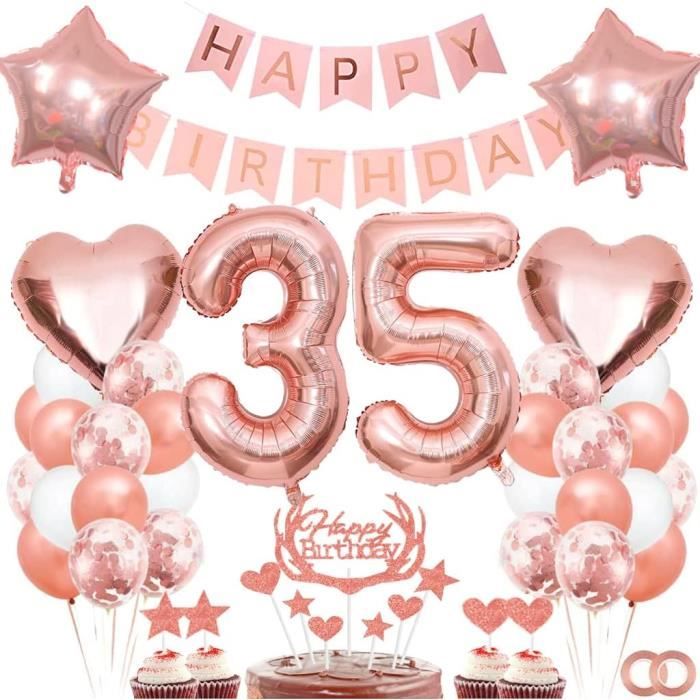 Décoration 35 Ans Anniversaire Femme, Ballon 35 Ans Anniversaire Femme ...