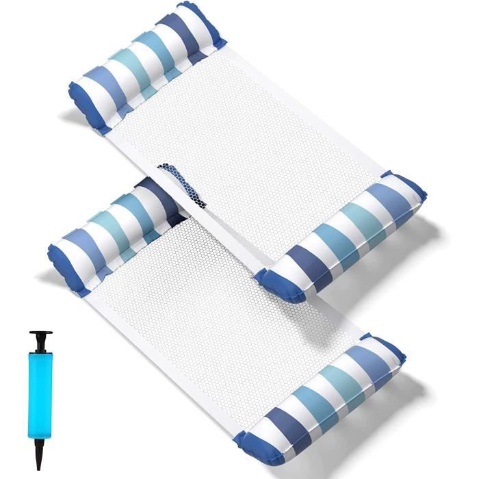 Bouee Piscine Adulte 2pcs,4-en-1Hamac Gonflable Matelas Gonflable ...