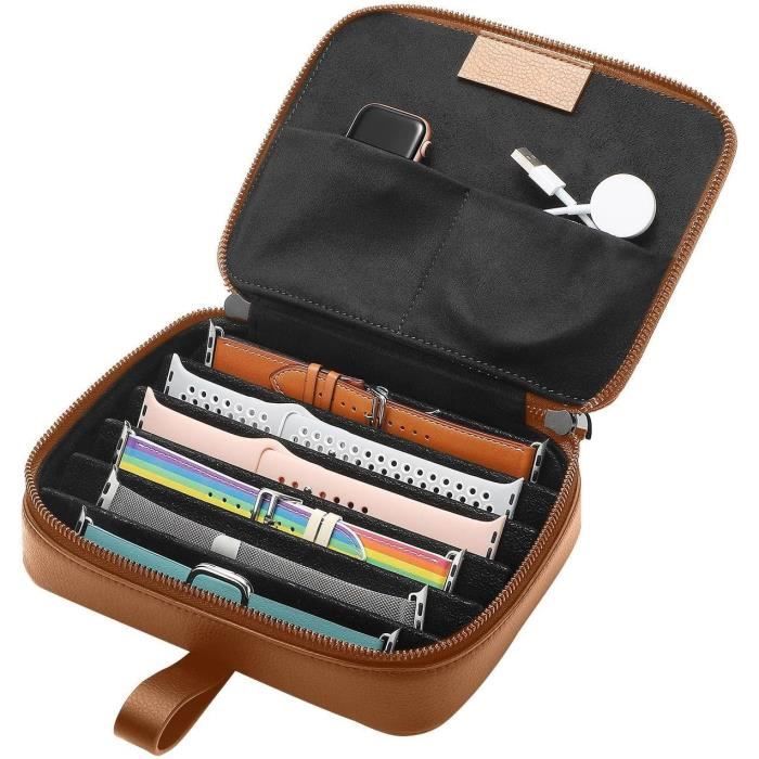 Boîtier De Bande De Montre | Étui De Rangement Pour Câble De Chargeur De Montre En Cuir,Porte ...