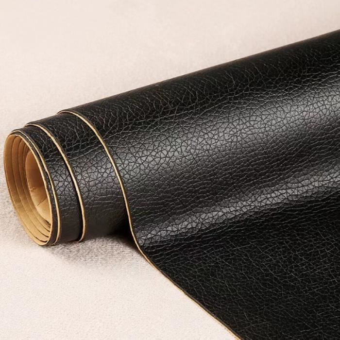 40 x 137cm Noir Patch de Réparation en Cuir, 1 Rouleau Auto-Adhésif en ...
