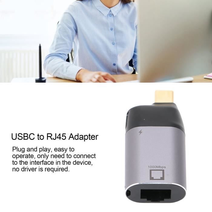 GES Répartiteur Ethernet Adaptateur USBC vers RJ45 en alliage d ...
