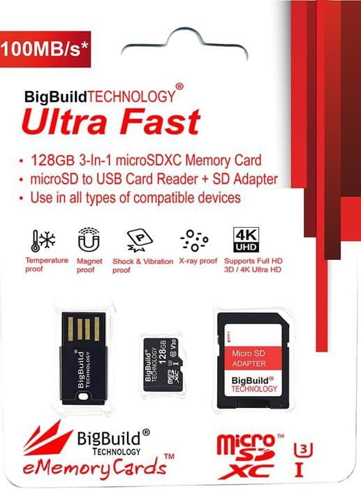 Ememorycards 128 Go U3 100 MoS Ultra Rapide Microsd Carte Mmoire Pour ...