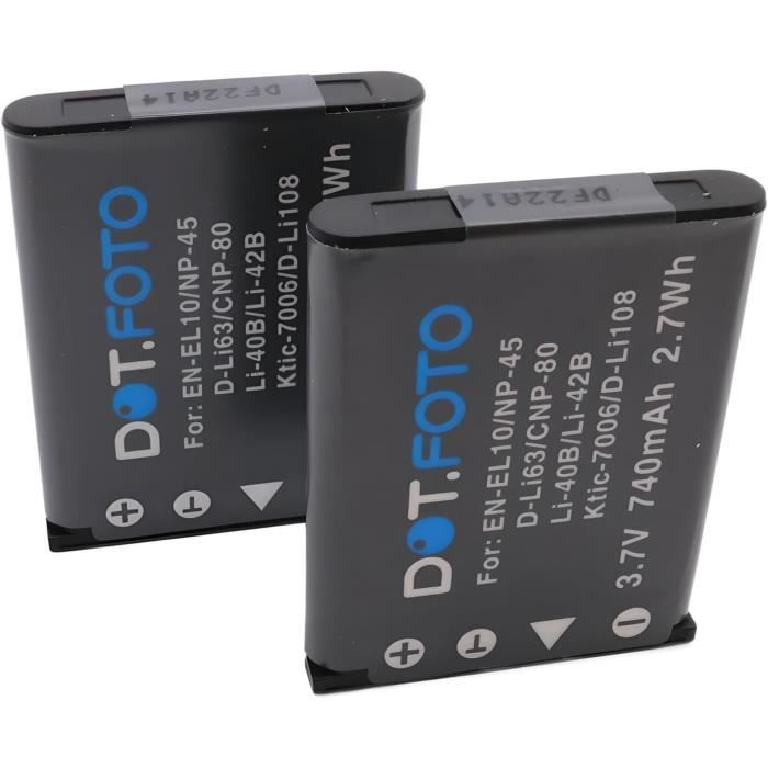 2 X Np-45, Np-45A, Np-45S Premium 3.7V - 740Mah Batterie Rechargeable ...