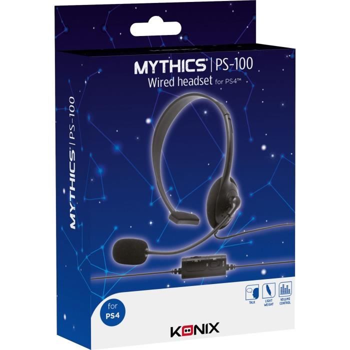 Casque Konix Micro Monaural jack 3.5mm PS-100 pour PS4 - Contrôle ...