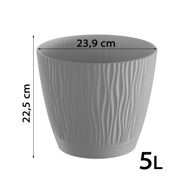 Pot de fleurs - PROSPERPLAST - Sandy P - Rond Ø24 cm - 5 L - Blanc ...