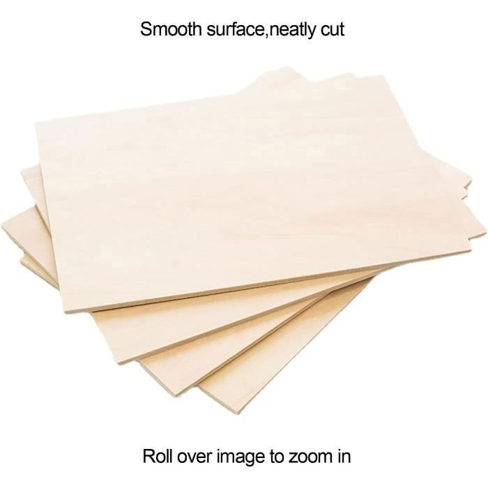 Lot de 12 Feuilles de Contreplaqué Balsa 300x200x1.5mm Feuilles de Bois ...