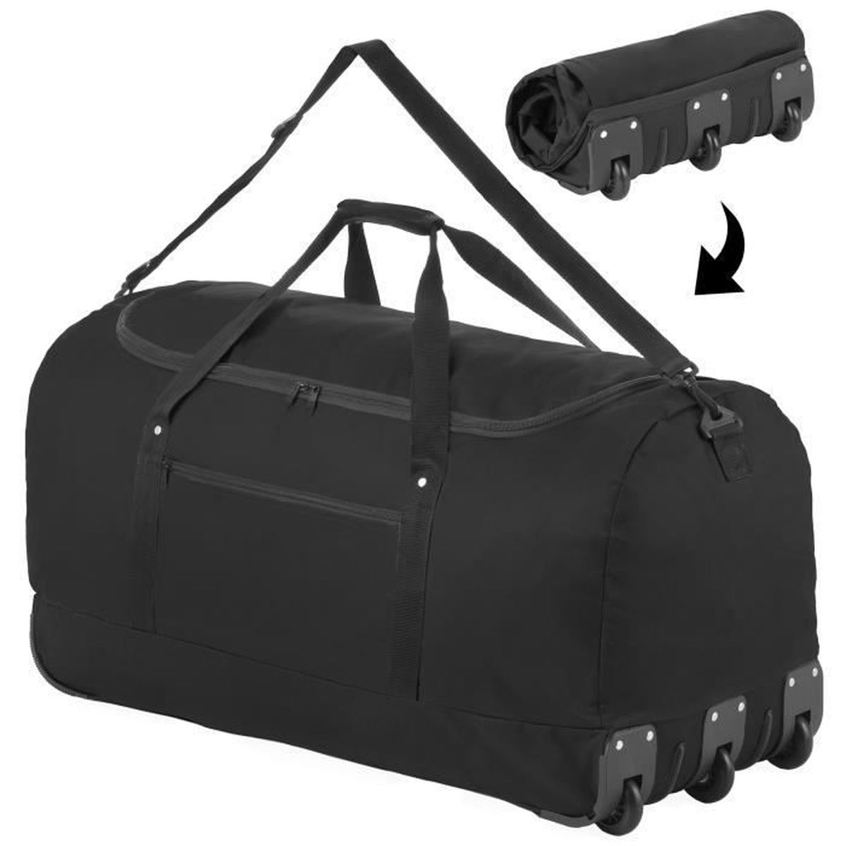 Sac à roulettes pliable TravelZ - Sac de voyage avec roues - 100 litres ...