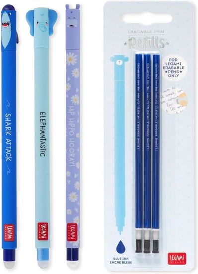 LEGAMI - Lot de 3 stylos gel effaçables + 3 recharges es avec encre ...