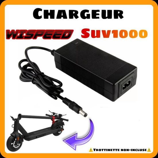 Chargeur pour trottinette électrique Wispeed SUV1000 42v - Cdiscount Sport
