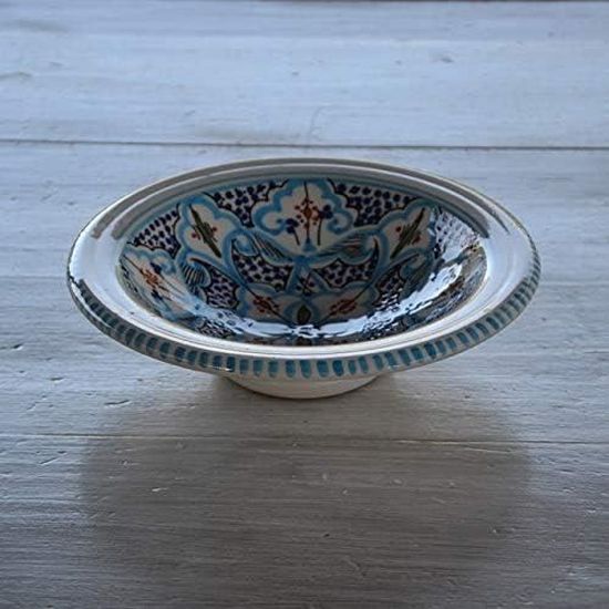Assiette Tebsi Marocain Turquoise - D 23 Cm - Cdiscount Maison