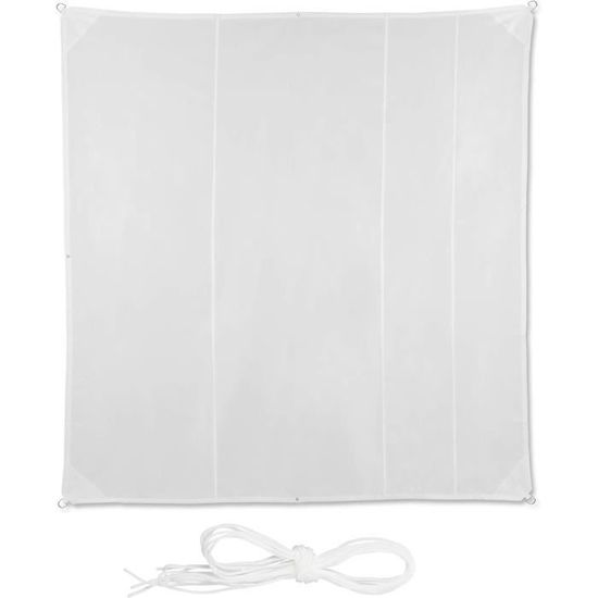 Relaxdays Voile d‘ombrage carré diffuseur d‘Ombre Protection Soleil ...