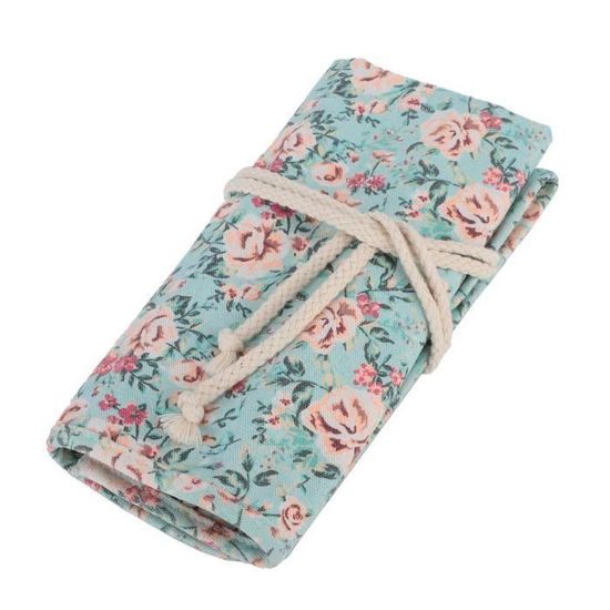 Kaixin-Stylo Roll Up Bag Toile Sac de Rideau Crayon Imprimé Floral ...