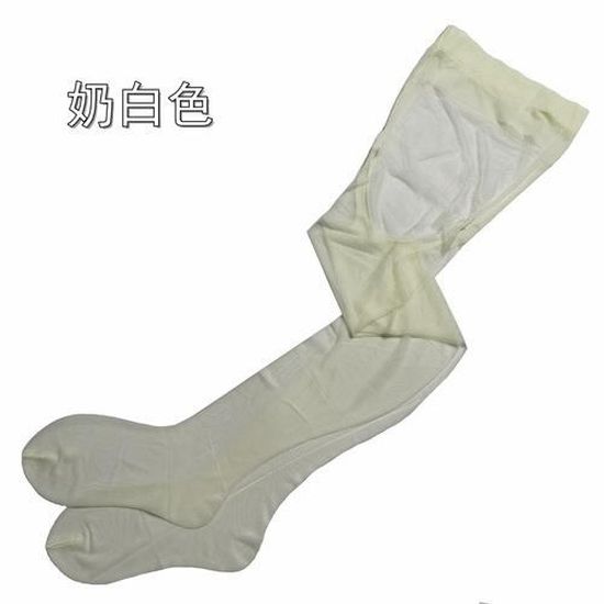 Bas - mis-bas, Collant blanc sexy à entrejambe ouvert, 919- Milky white ...