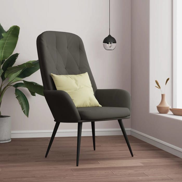 Fauteuil lounge chaise de canape design modene design modene gris fonce ...
