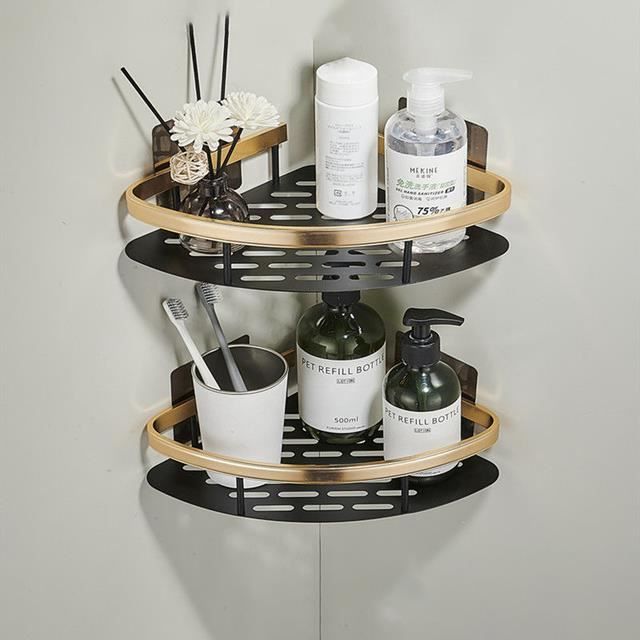 Porte accessoire,Étagère d'angle en aluminium avec porte-serviettes ...
