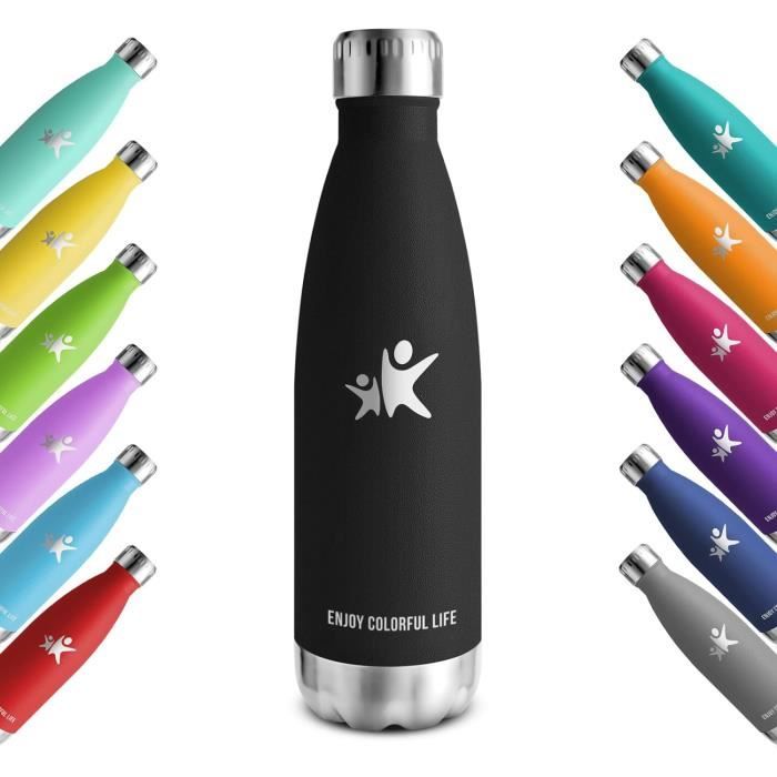 Gourde Inox Isotherme - 350-500-650-750Ml, Bouteille D'Eau Acier ...