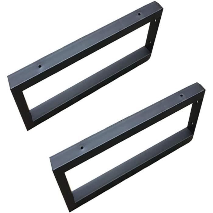 AJW-Equerre Etagere Murale Noire Rectangulaire Support Etagere Murale ...