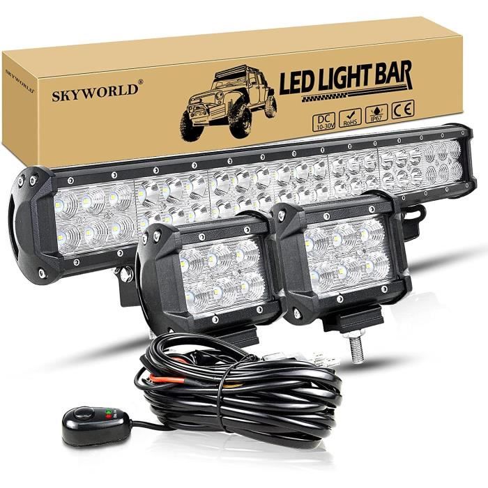 20" 126W Barre Rampe Led Phare De Travail Led Flood Spot Feux De ...