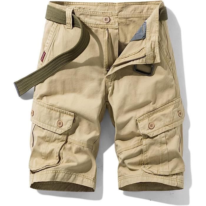 Short Cargo Homme Short Travail de Combat Multipoches Pantalon Court ...