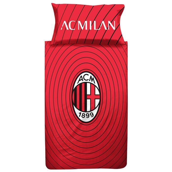 Parure de lit enfant adulte football AC Milan rouge couette 140 x 200 ...