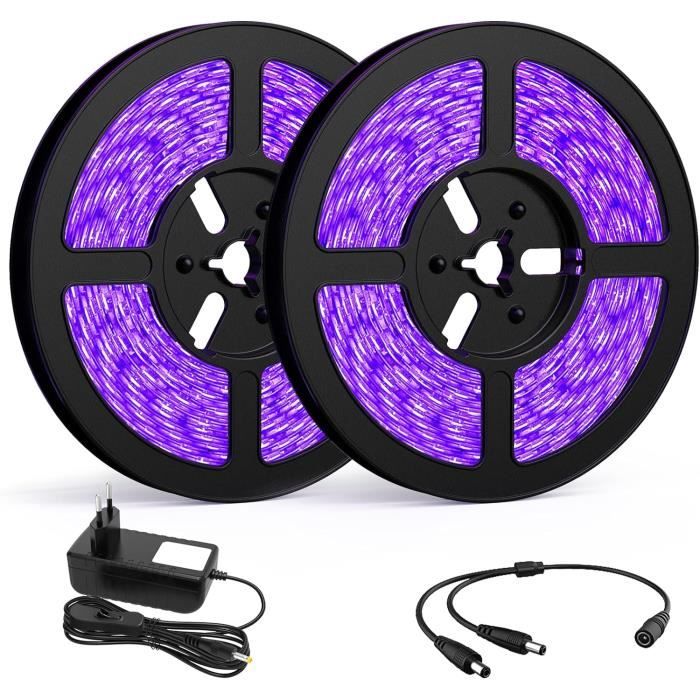 20M Uv Ruban Led, Bande Led Lumière Noire, 12V 2835 Bandeau Led Lumière ...