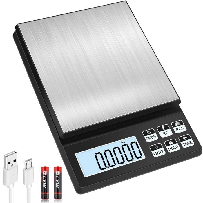 Diyife Balance de Cuisine 5kg-0.1g, USB Rechargeable Piles, 6 Boutons ...