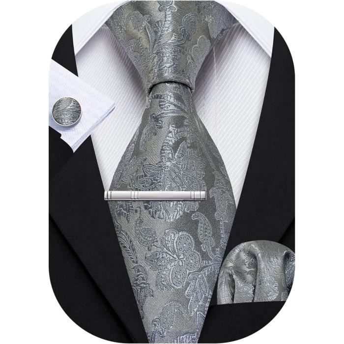 Cravates D'Affaires En Soie Pour Hommes Avec Mouchoir De Poche Boutons ...