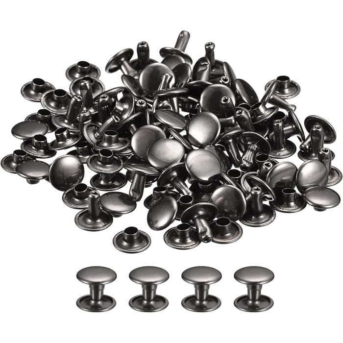 Lot De 100 Rivets En Métal Pour Cuir, 9 Mm, Hauteur 8 Mm, Pour Travaux ...