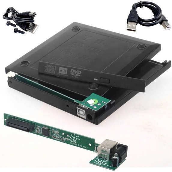 GP15002-Boîtier de lecteur optique externe USB 2.0 pour DVD. CD. Rom ...