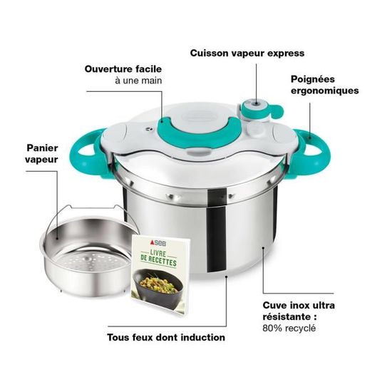 SEB P4624916 Autocuiseur Cocotte-minute CLIPSO MINUT' EASY 9L - Tous ...