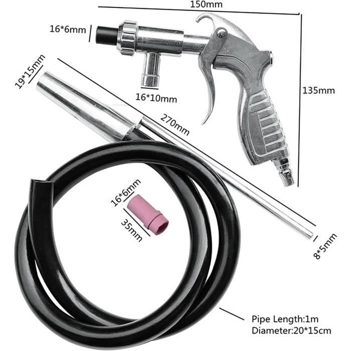 Pistolet Pour Sablage Air Sandblaster À Siphon Outil Métallique Kit Pistolet De Sablage Sableuse ...