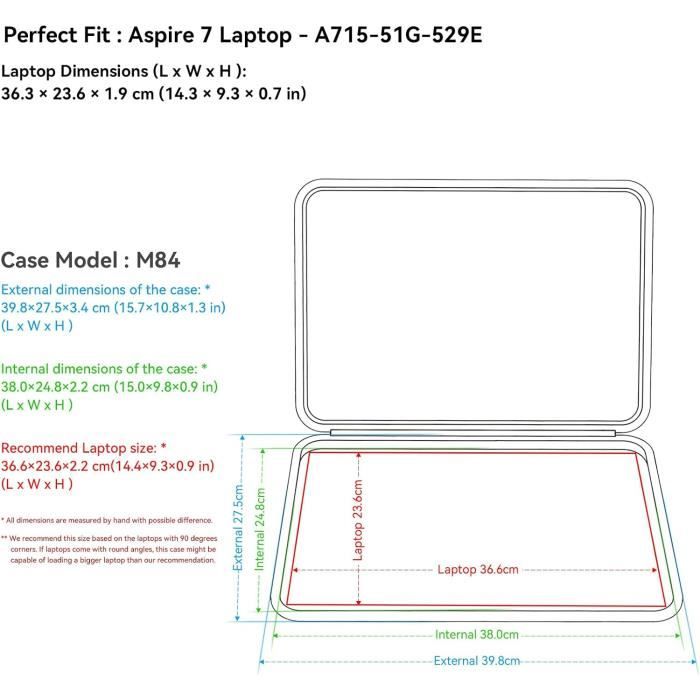 Hard Eva Housse De Protection Compatible Pour Ordinateur Portable Acer ...