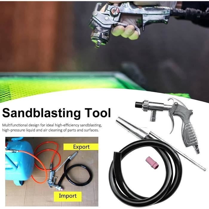 Pistolet Pour Sablage Air Sandblaster À Siphon Outil Métallique Kit Pistolet De Sablage Sableuse ...