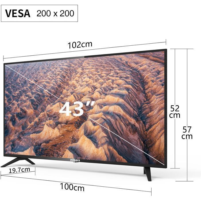 Hikers TV LED FHD 43" (108 cm) Smart TV VIDAA- Netflix, Prime Video ...