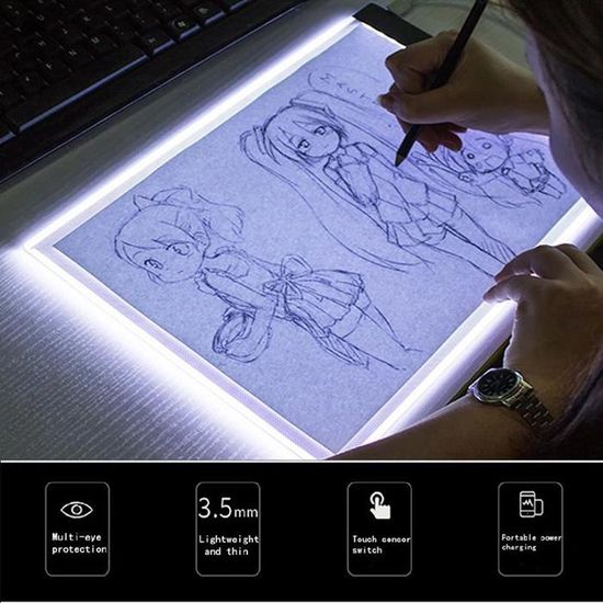 A5 Led Dessin Tablette Art Mince Pochoir Planche À Dessin Boîte à ...