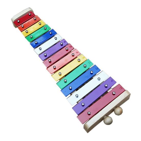 Xylophone En Bois Enfant - DRFEIFY - 15 Touches Métalliques - Couleurs ...