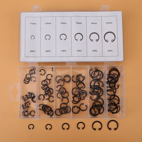 GOTOTOP Anneau élastique 100pcs Jeu d'assortiment de Circlips Anneau de ...