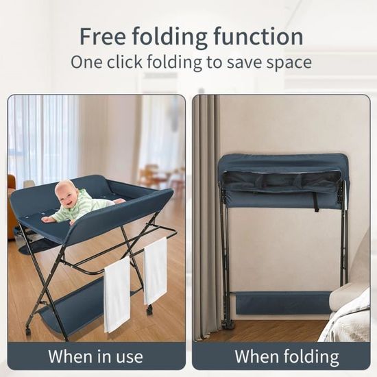 Table à langer JEOBEST - Pliable - Hauteur réglable - Pour bébés ...