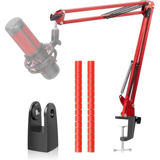 Bras Micro, Support De Micro Rouge Pour Hyperx Quadcast, Pied De Micro ...