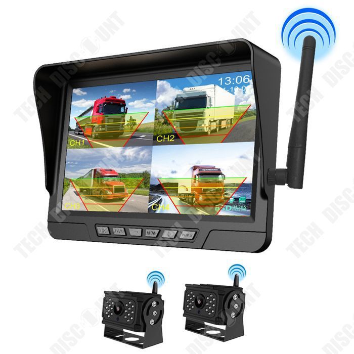 Hot Camera de recul 1080p avec cran LCD 7" double camra kit de camra de ...