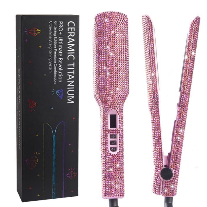 Couleur or rose B Fer plat en strass pour une permanente en cristal ...
