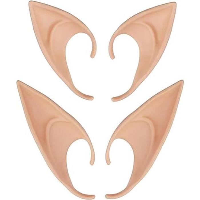 2 Paires Oreille Elfe Femme en Latex - AMOUNE - Cosplay Halloween Noël ...