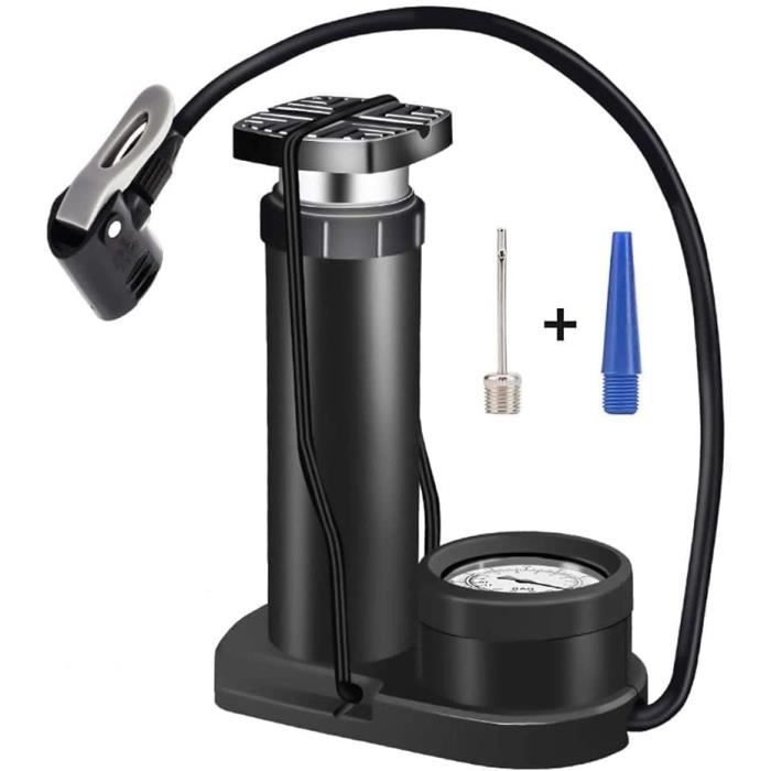 Pompe à Vélo avec Manomètre, Portable Mini Pompe à Vélo à Pied, Pompe ...