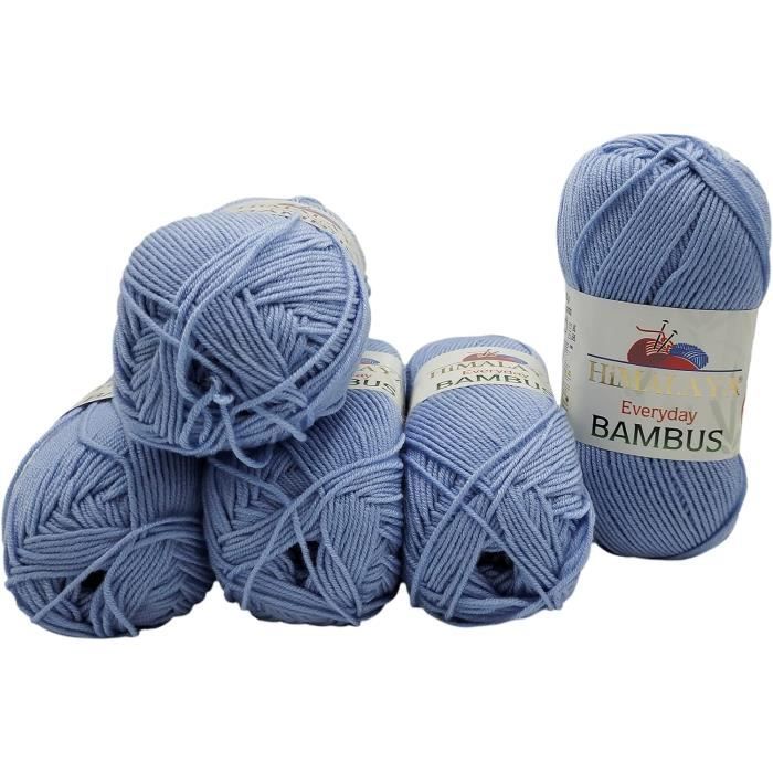 Himalaya Lot De 5 Pelotes De Fil À Tricoter En Bambou Uni De 100 G De ...